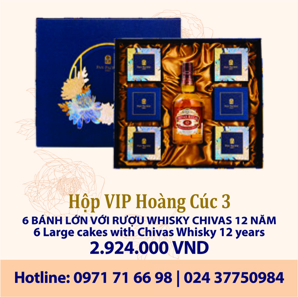 Bánh trung thu Pacific VIP Hoàng Cúc 2 hộp 6 bánh lớn với rượu vang Pháp | Bánh trung thu Pan ...